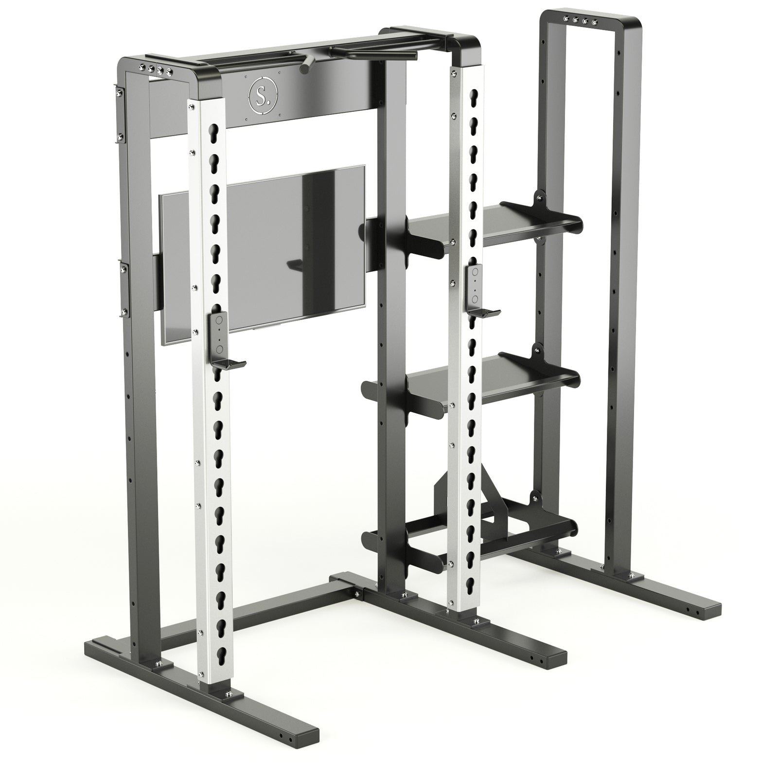 Solo Half Rack with Storage and TV | Half Squat Rack with Storage